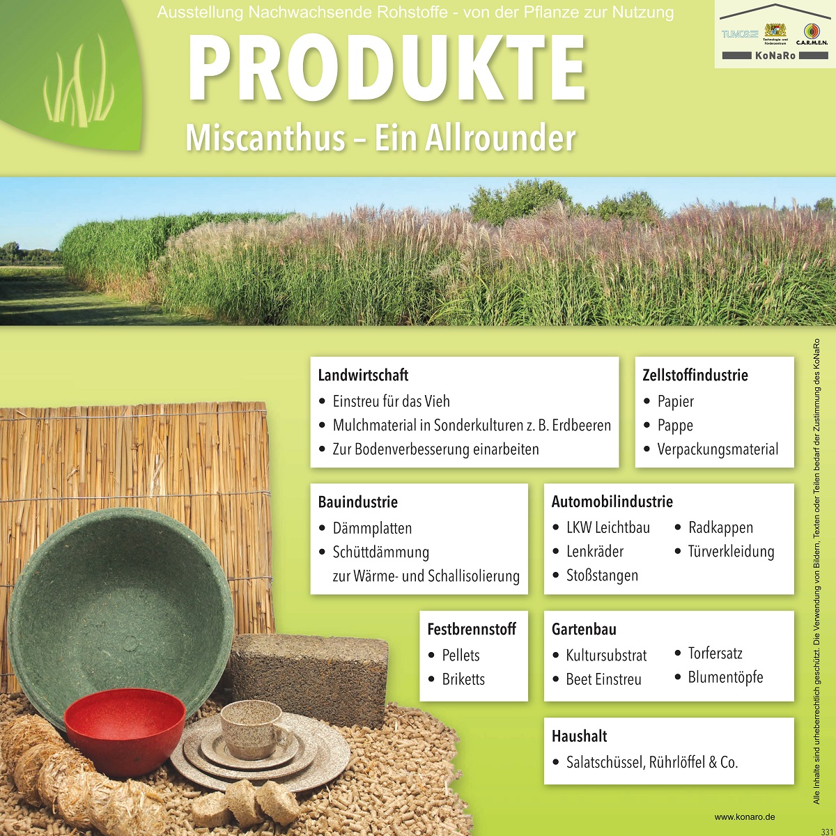 Ausstellung „Nachwachsende Rohstoffe – von der Pflanze zur Nutzung“: Abteilung Vielfalt der ...